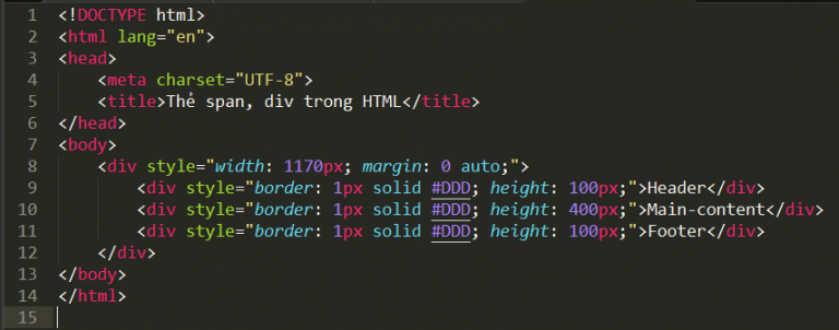 Thẻ span và thẻ div trong HTML