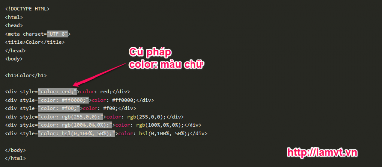 Màu chữ và màu nền trong CSS